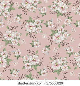 Seamless Vintage Flower Pattern Stock Vector (Royalty Free) 175558820 ...