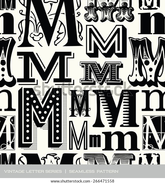 Seamless Vintage Pattern Letter M Stock Vector (Royalty Free) 266471558 ...