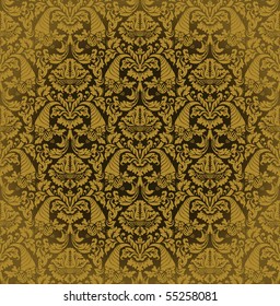 Seamless Vintage Wallpaper Stock Vector (Royalty Free) 55258081 ...
