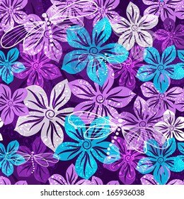 Seamless Vivid Floral Spring Pattern Translucent Stock Vector (Royalty ...