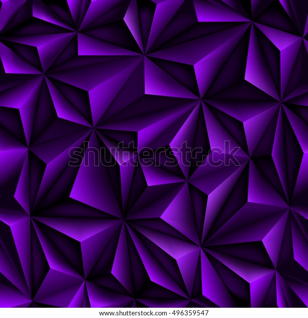 Seamless Volumetric Polygonal Dark Violet Pattern Stock Vector (Royalty ...