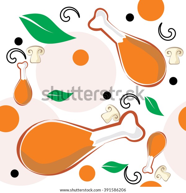 Seamless Wallpaper Chicken Leg Stock Vector (Royalty Free) 391586206 ...