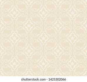 Beige Background Wallpaper Seamless Pattern Vintage Stock Vector ...
