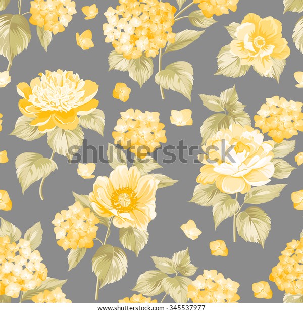 Seamless Yellow Flower Pattern Fabric Design Stock Vector (Royalty Free ...