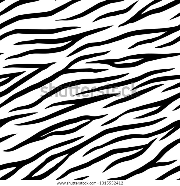 Seamless Zebra Pattern Animal Print Black Stock Vector (Royalty Free ...