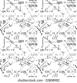Vektor Stok Seamlessly Vector Wallpaper Mathematics On White (Tanpa ...