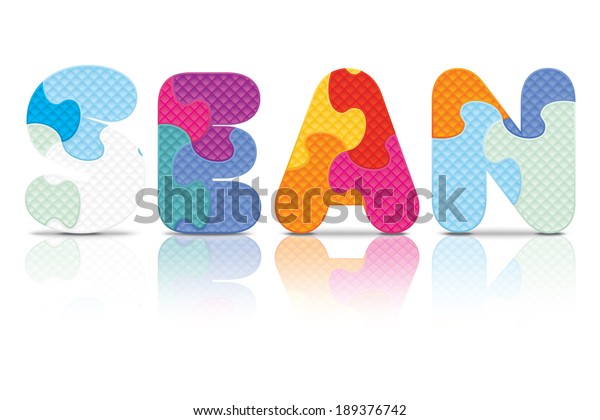 알파벳 퍼즐로 작성된 SEAN - 벡터 스톡 벡터(로열티 프리) 189376742 | Shutterstock