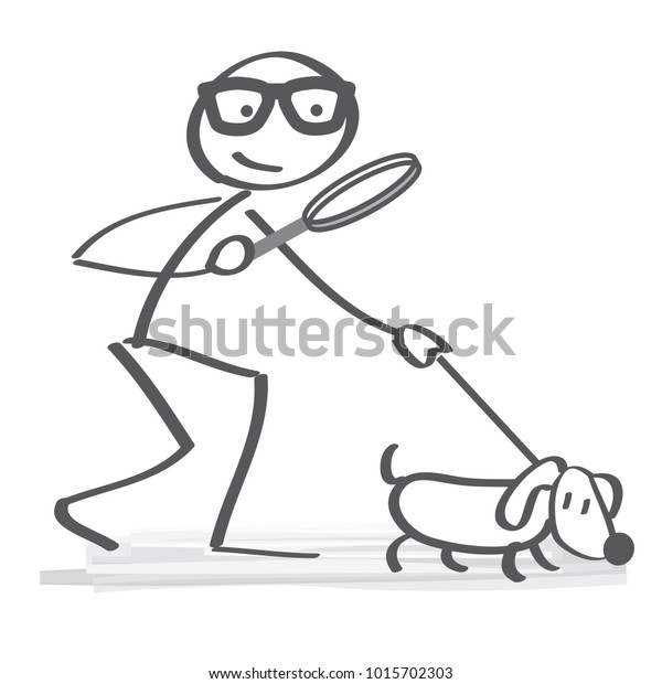 Search Analysis Information Stick Figure Sniffer: vector de stock ...