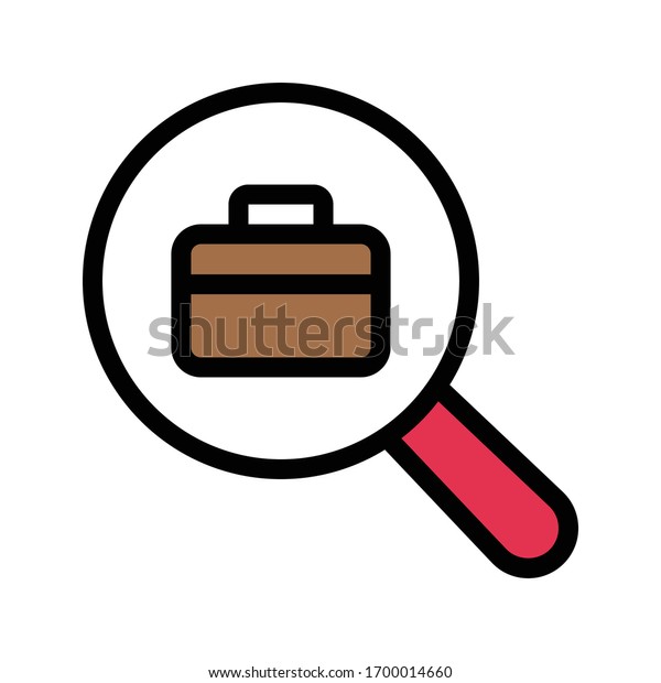Search Bag Vector Flat Color Icon Stock Vector (Royalty Free) 1700014660