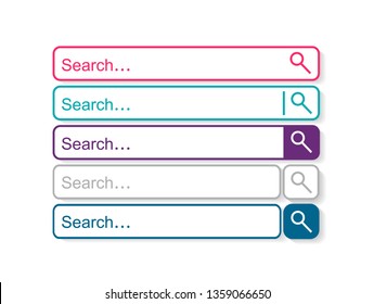 Search Bar Set Search Template Isolated Stock Vector (Royalty Free ...