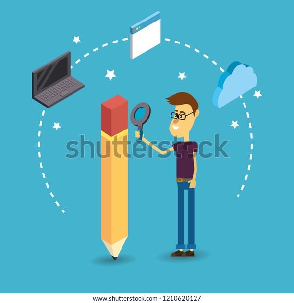Search Engine Cartoon: vector de stock (libre de regalías) 1210620127 ...
