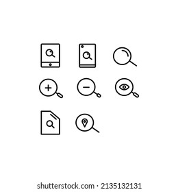 Search Icon Set Outline Style Stock Vector (Royalty Free) 2135132131 ...