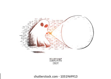 Searching Concept Hand Drawn Ghost Searching Stock Vector (Royalty Free ...