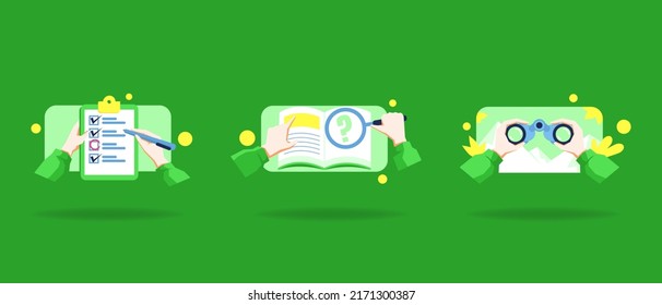 Searching Illustration Set Editable Vector Flat Stock Vector (Royalty ...