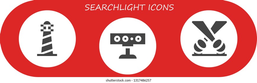 Searchlight Icon Set 3 Filled Searchlight Stock Vector (Royalty Free ...