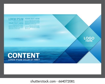 Seascape Blue Sky Presentation Layout Design: เวกเตอร์สต็อก (ปลอดค่า ...