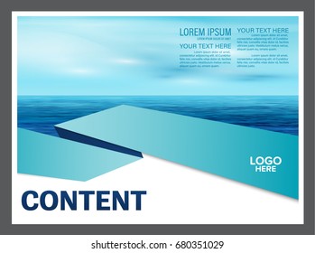 Seascape Blue Sky Presentation Layout Design Stock Vector (Royalty Free ...