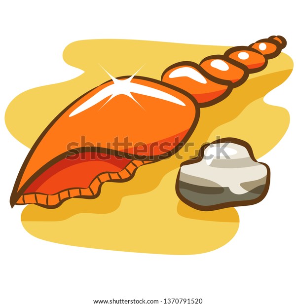 Seashell Cartoon Clipart Stock Vector (Royalty Free) 1370791520 ...