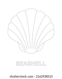 Seashell Tracing Worksheet Kids Stock Vector (Royalty Free) 2162938515 ...