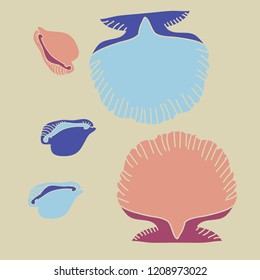Seashells Cowry Hand Drawn Stock Vector (Royalty Free) 1208973022 ...