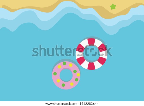 Seaside Illustration Shapes Vector Editorial Purpose Stock Vector ...
