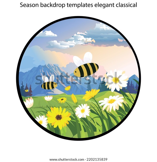 Season Backdrop Templates Elegant Classical Nature Stock Vector ...