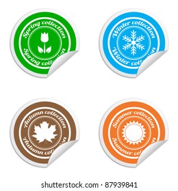 Season Collection Stickers Stock Vector (Royalty Free) 87939841 ...