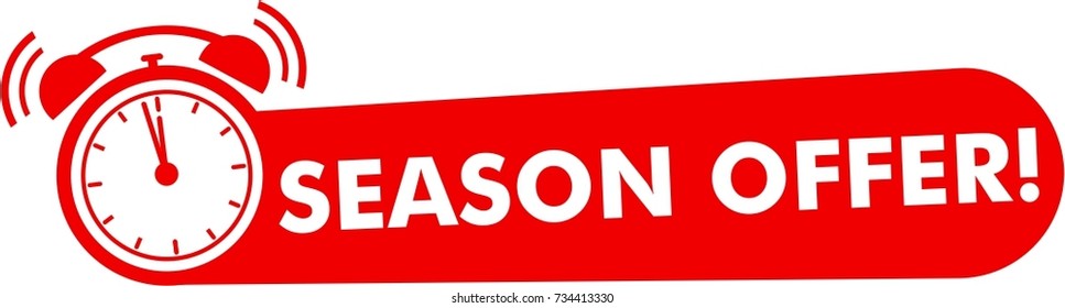 Season Offer Label Flat Red Vector: เวกเตอร์สต็อก (ปลอดค่าลิขสิทธิ์ ...