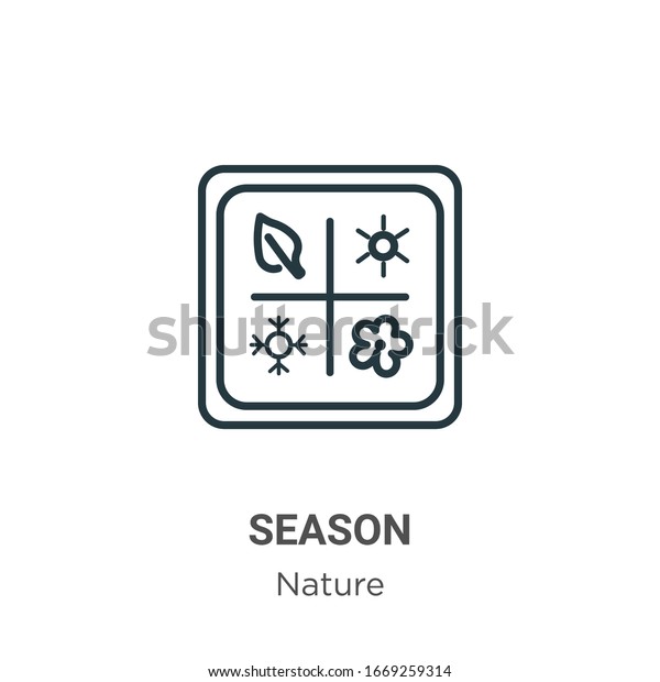 Season Outline Vector Icon Thin Line Stock Vector (Royalty Free ...