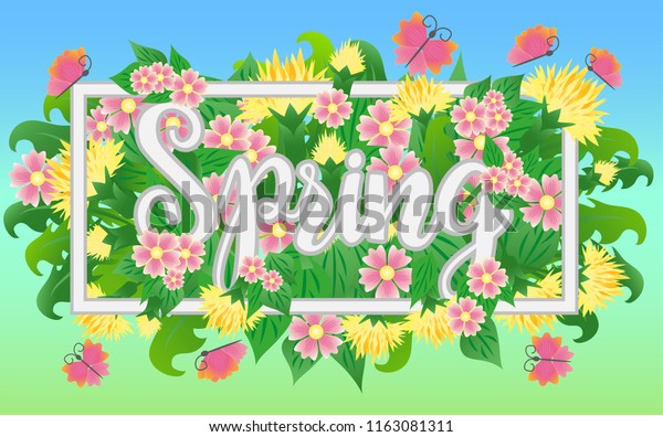 Season Spring Time Banner Vector Illustration Stock Vector (Royalty ...