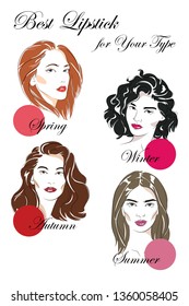 Seasonal Color Analysis Set Vector Hand Stock Vector (Royalty Free ...