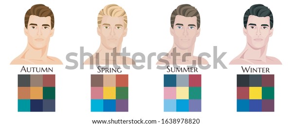 Seasonal Color Analysis Set Vector Hand Stock Vector (Royalty Free ...