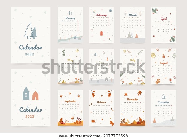 Jahreszeitliche Themenausdrucke pro Jahr Planer Kalender: Stock ...