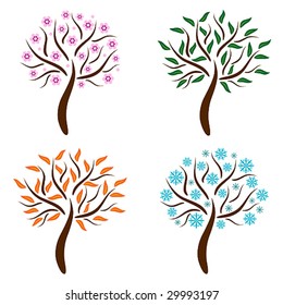 Seasonal Tree Stock Vector (Royalty Free) 29993197 | Shutterstock