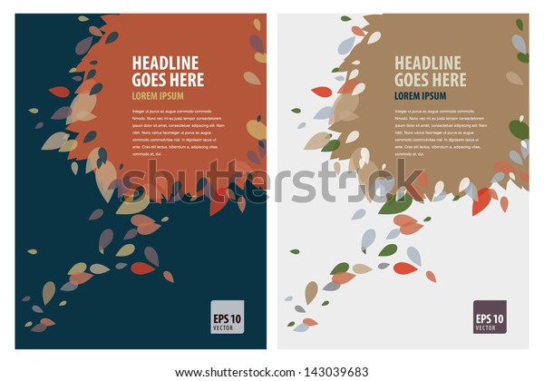 Seasoning Leaf Falling Poster Set Stock Vector (Royalty Free) 143039683 ...