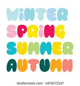 Seasons Colored Hand Lettering Vector Art Stock Vector (Royalty Free ...