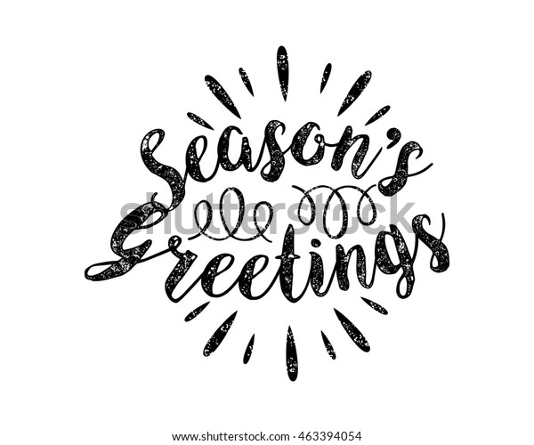 Seasons Greeting Typography Typographic Creative Writing Stock Vector ...