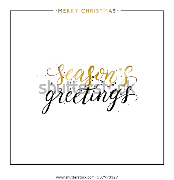 Seasons Greetings Gold Text Black Splashes Stock Vector (Royalty Free ...