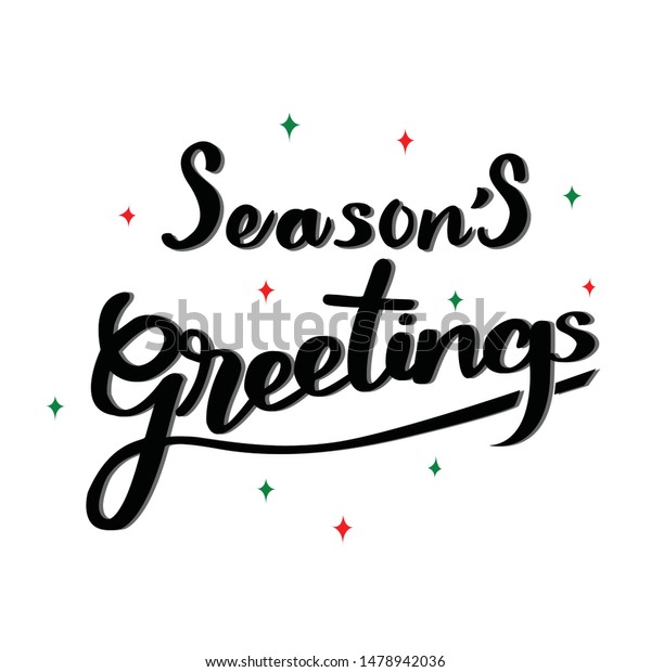 Seasons Greetings Typography Art Vector Illustrationhand Stock Vector ...
