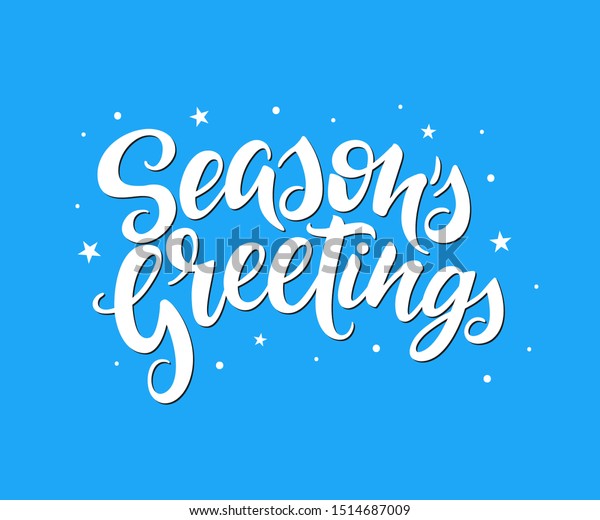 Seasons Greetings Vector Calligraphy Isolated Typography Stock Vector ...