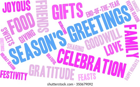 Seasons Greetings Word Cloud On White Stock Vector (Royalty Free ...