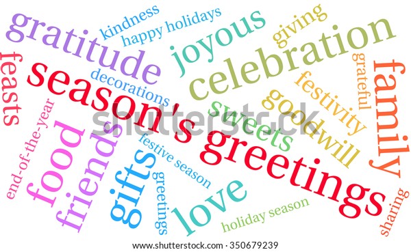 Seasons Greetings Word Cloud On White Stock Vector (Royalty Free ...