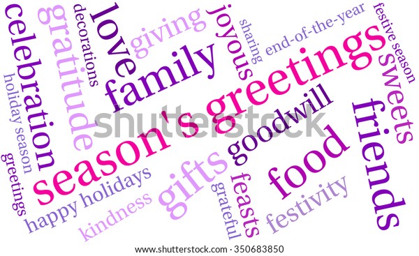 Seasons Greetings Word Cloud On White Stock Vector (Royalty Free ...