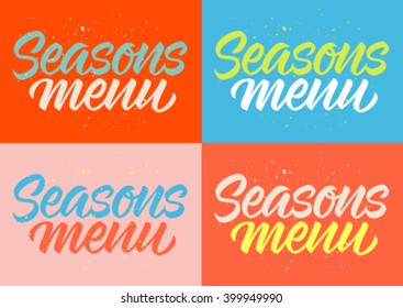 Seasons Menu Calligraphy Set Cards Stock Vector (Royalty Free ...