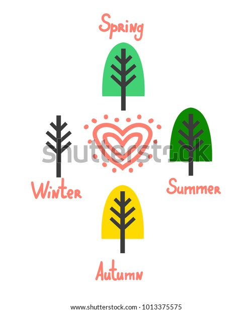 Seasons Symbol Form Tree Stock Vector (Royalty Free) 1013375575 ...
