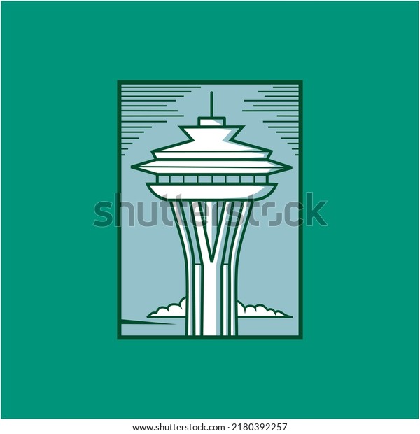 Seatle Landmark Icon Vector Illustration Stock Vector (Royalty Free ...