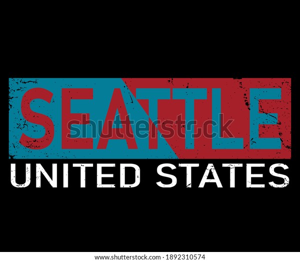 Seattle Graphic Emblem On Dark Background Stock Vector (Royalty Free ...