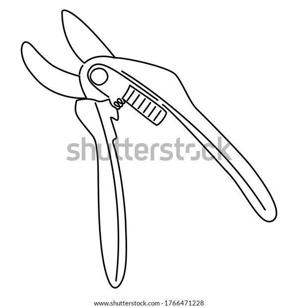 Secateur Hand Drawn Vector Illustration Isolated Stock Vector (Royalty ...
