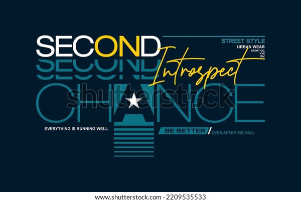 Second Chance Modern Stylish Motivational Quotes Stock Vector (Royalty ...