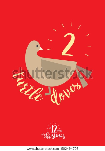 Second Day Christmas Twelve Days Christmas Stock Vector (Royalty Free ...